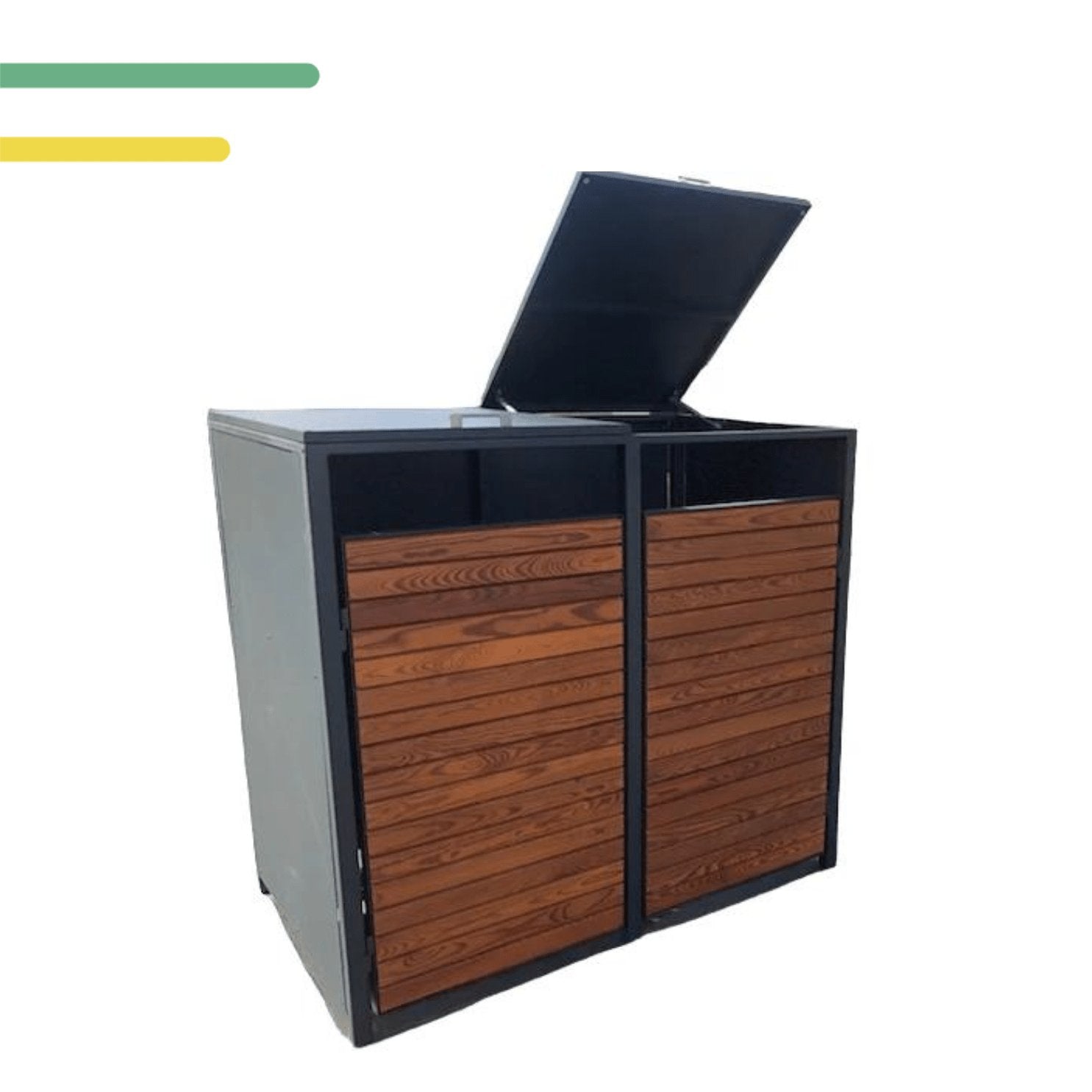 Garbage bin box with folding roof – My Muelltonne