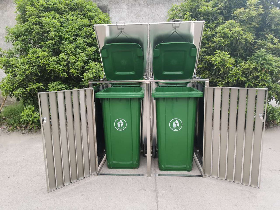 diy-stainless-steel-garbage-bin-box-with-wood-look-2-bin-3-bin-4-bin